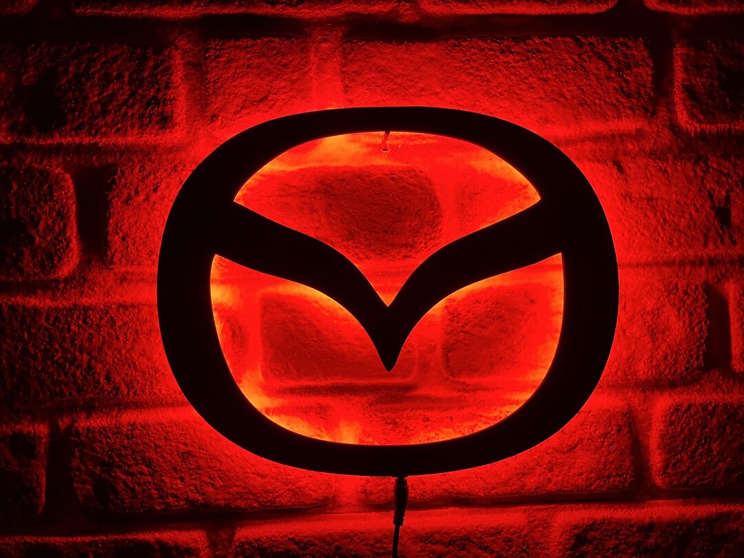Mazda LED Wall Sign, Light up Car Logo, Automotive Wall Art, Garage ...
