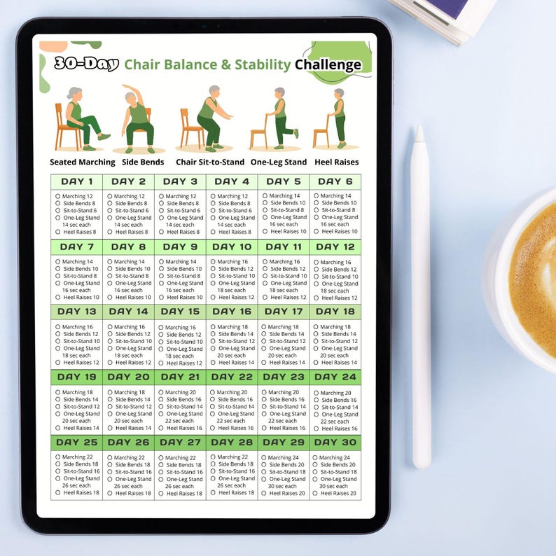 30 Day Balance & Stability Exercises for Seniors – Chair Workout ...