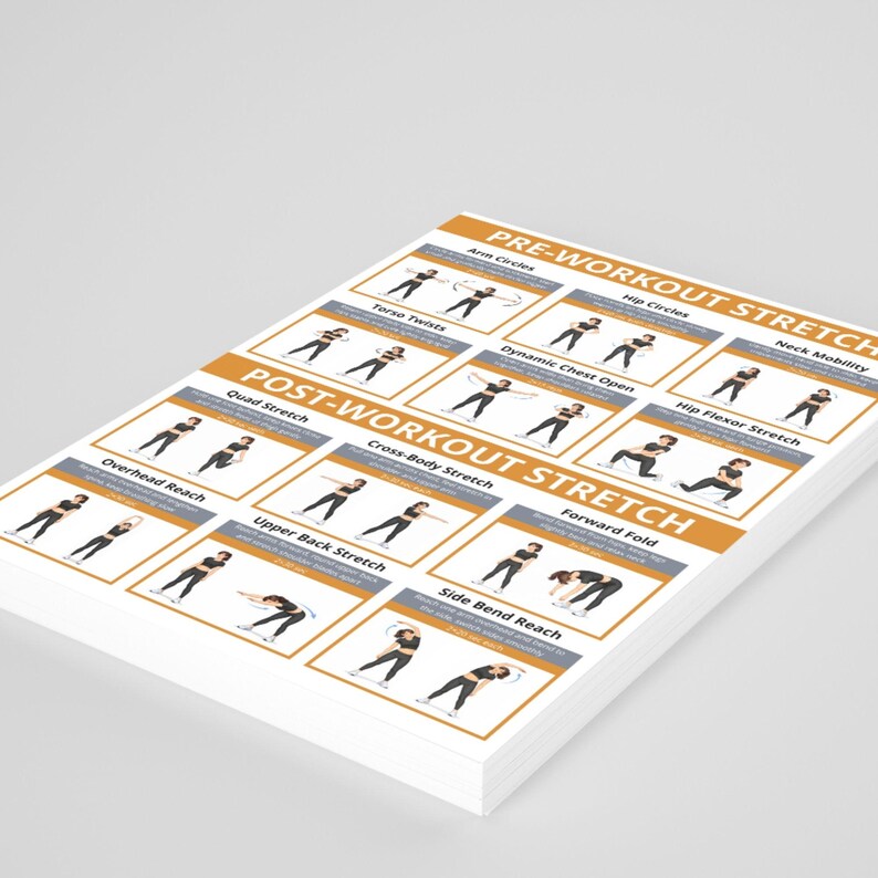Back & Posture Workout Poster Printable PDF, Upper Back and Mid Back ...