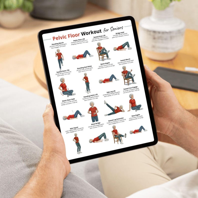 Pelvic Floor Exercises for Seniors Printable, Kegel Exercises Chart ...