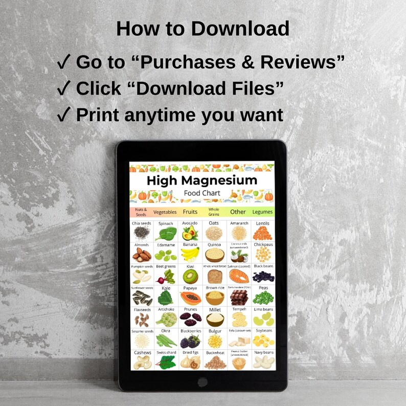 High Magnesium Food List, Magnesium Rich Food Chart PDF, High Magnesium ...