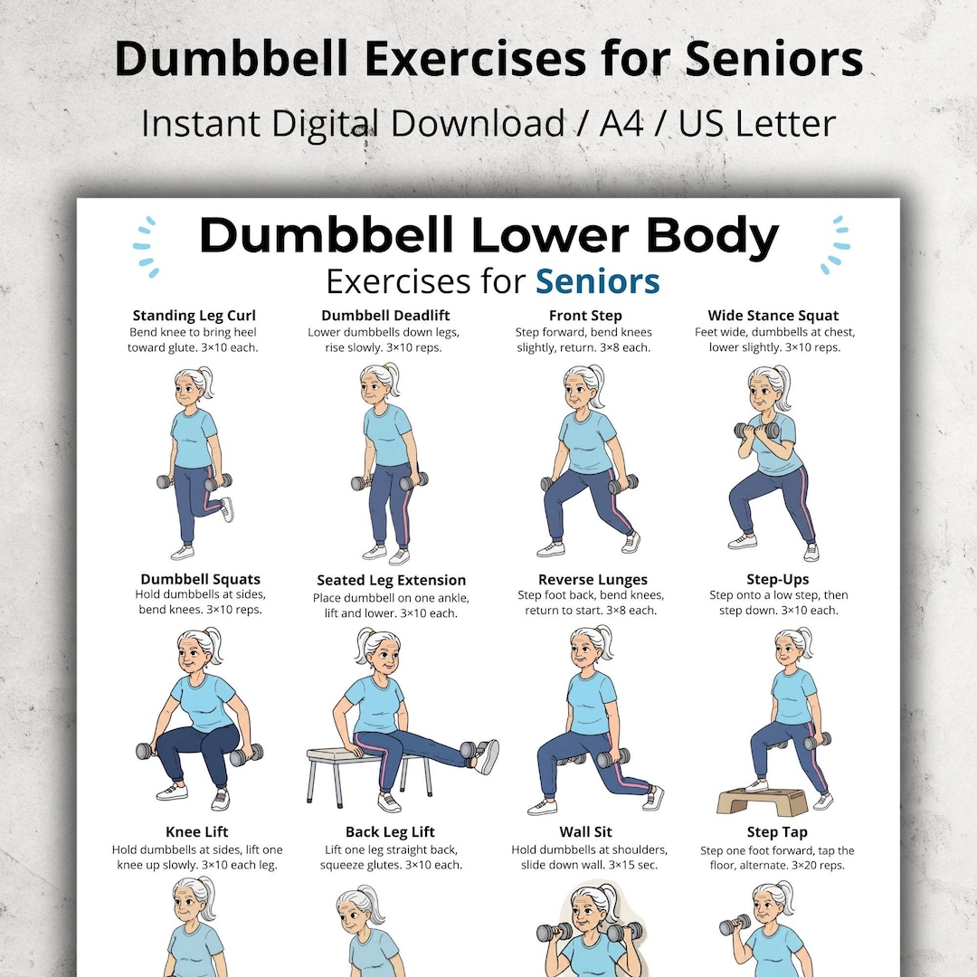 Lower Body Dumbbell Exercises for Seniors | Leg & Glute Dumbbell ...