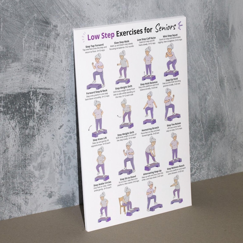 Low Step Exercises for Seniors, Step Platform Exercise, Balance ...