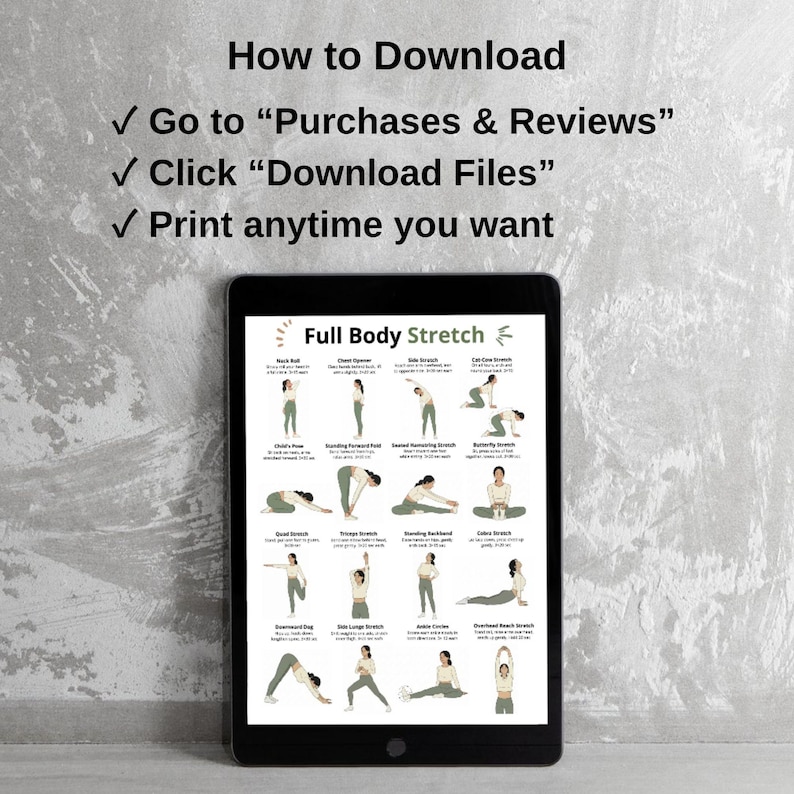 Full Body Stretch Poster With Flexibility Exercises | Home Stretch ...