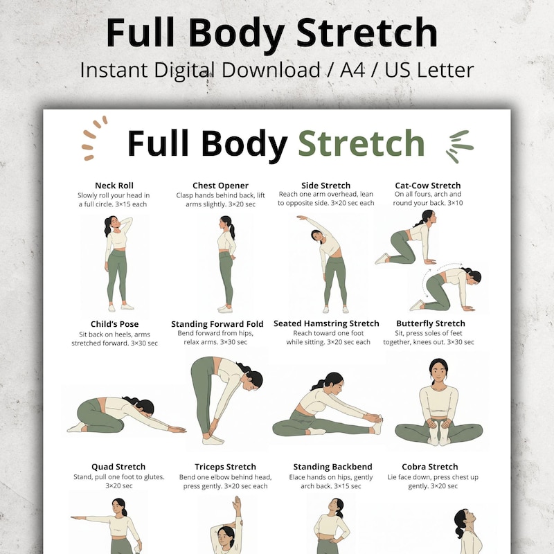 Body Stretch Exercises - Etsy