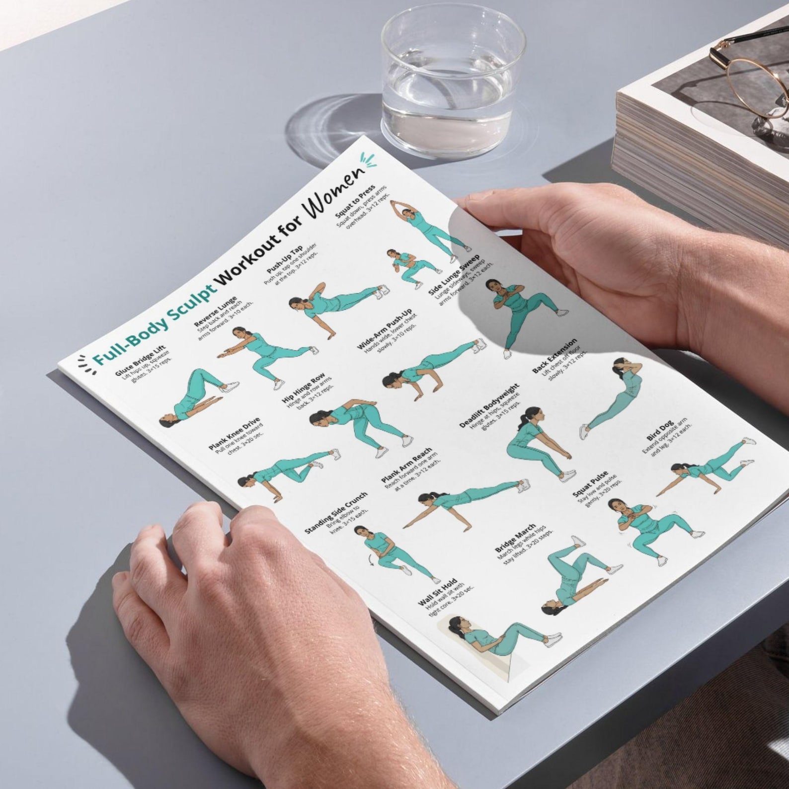Full Body Workout for Women Printable, Bodyweight Exercise Poster, Home ...