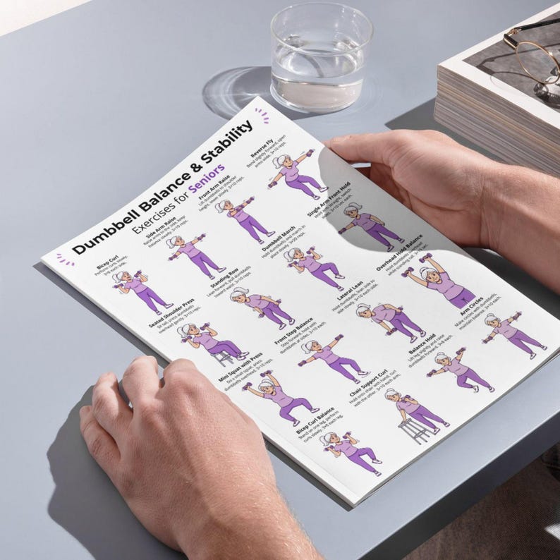 Dumbbell Exercises for Seniors Printable | Balance & Stability PDF ...