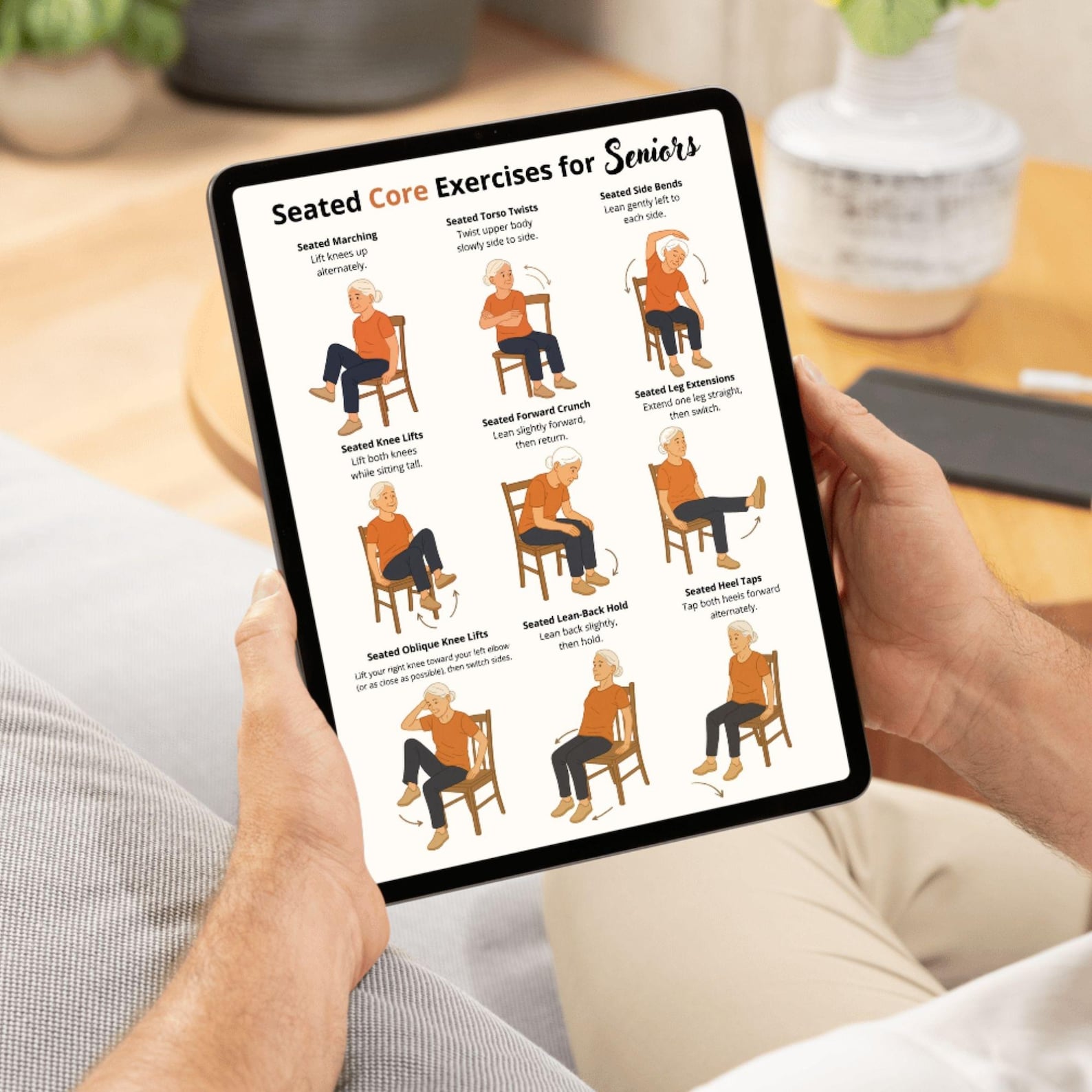 Seated Chair Core Exercises for Seniors – Gentle Chair Core Workout ...