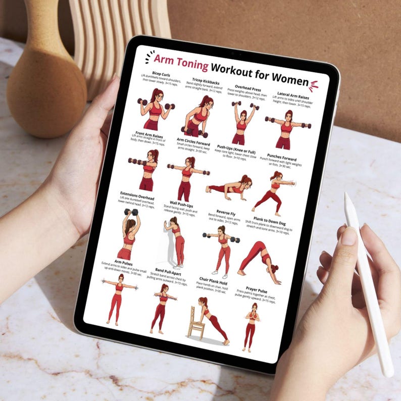 Arm Workout for Women | Arm Dumbbell Exercise Chart PDF | Illustrated ...
