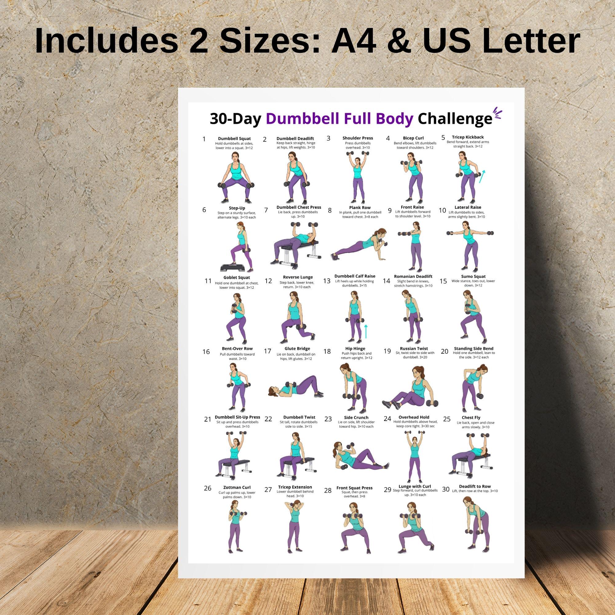 30 Day Dumbbell Workout Challenge | Full Body Dumbbell Routine for ...