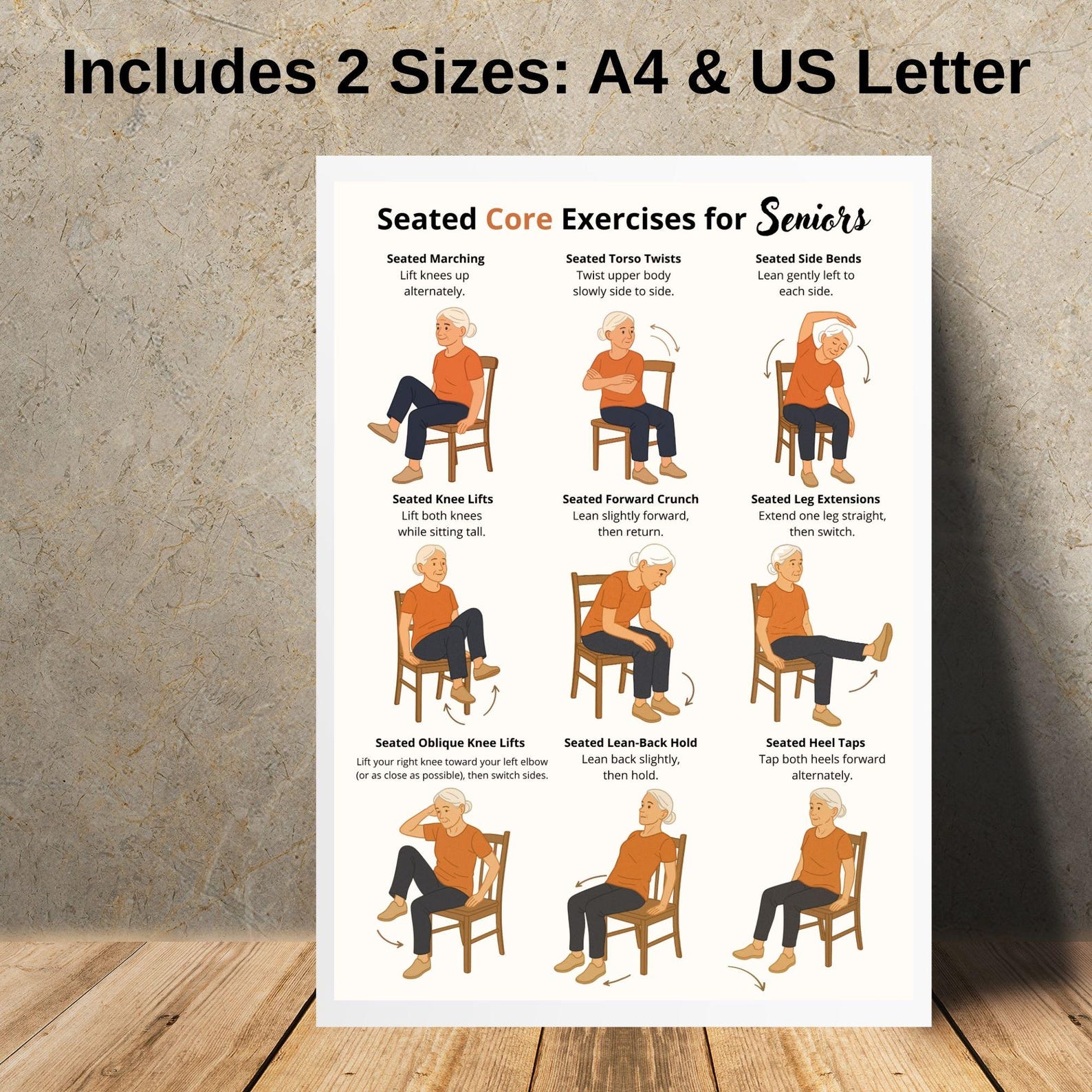 Seated Chair Core Exercises for Seniors – Gentle Chair Core Workout ...
