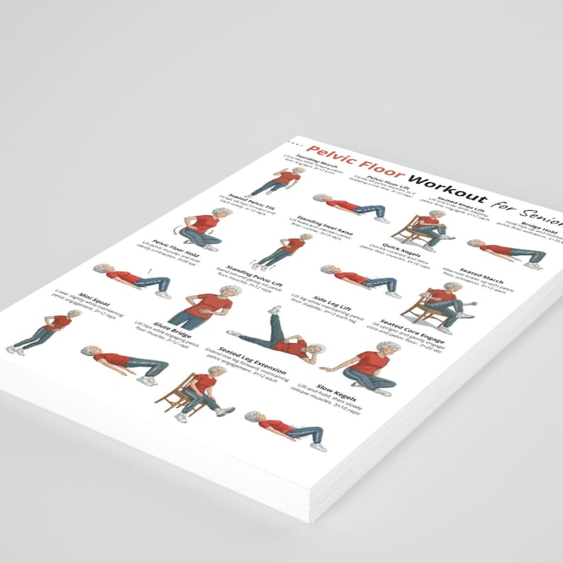Pelvic Floor Exercises for Seniors Printable, Kegel Exercises Chart ...