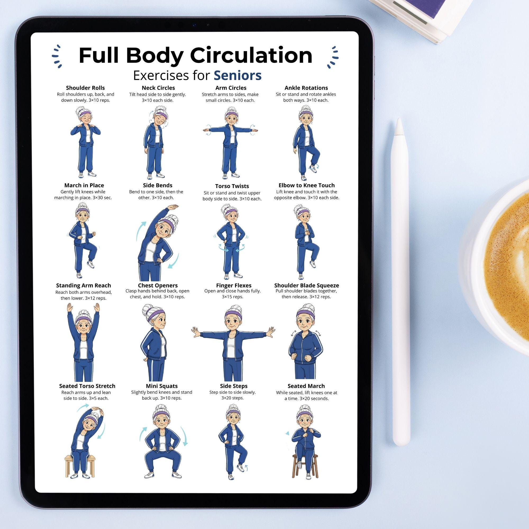 Circulation Exercises for Seniors | Gentle Standing & Seated Movements ...
