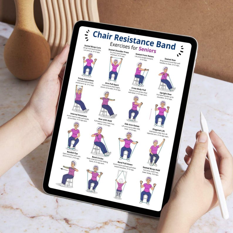 Chair Resistance Band Exercises for Seniors | Seated Band Workout for ...