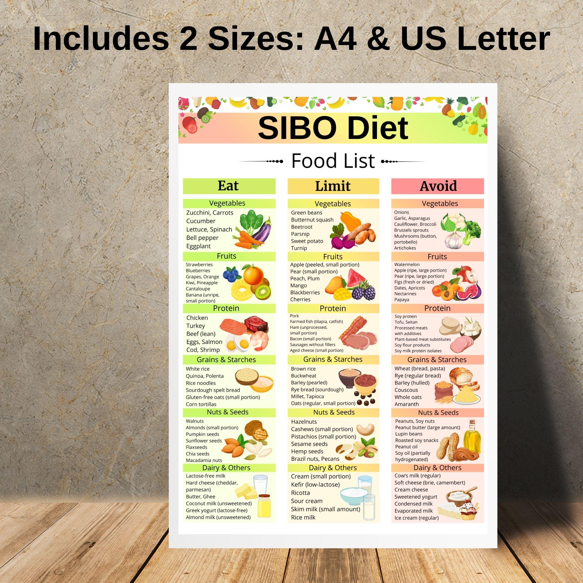 SIBO Diet Food List, Low FODMAP Grocery List, Sibo Food Chart, Sibo ...