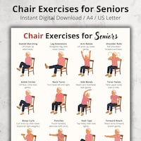 Fall Prevention Balance Exercises for Seniors Printable PDF | Chair ...