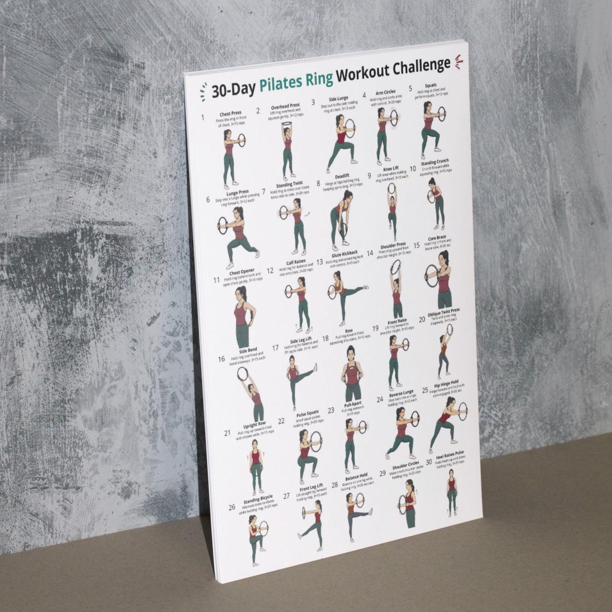 30 Day Pilates Ring Workout Challenge Printable, Pilates Ring Exercises ...