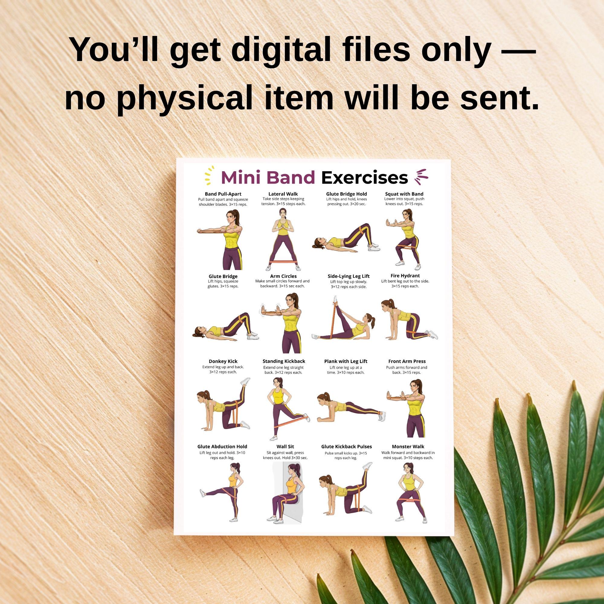 Mini Band Exercises Poster, Resistance Band Workout Printable, Home ...