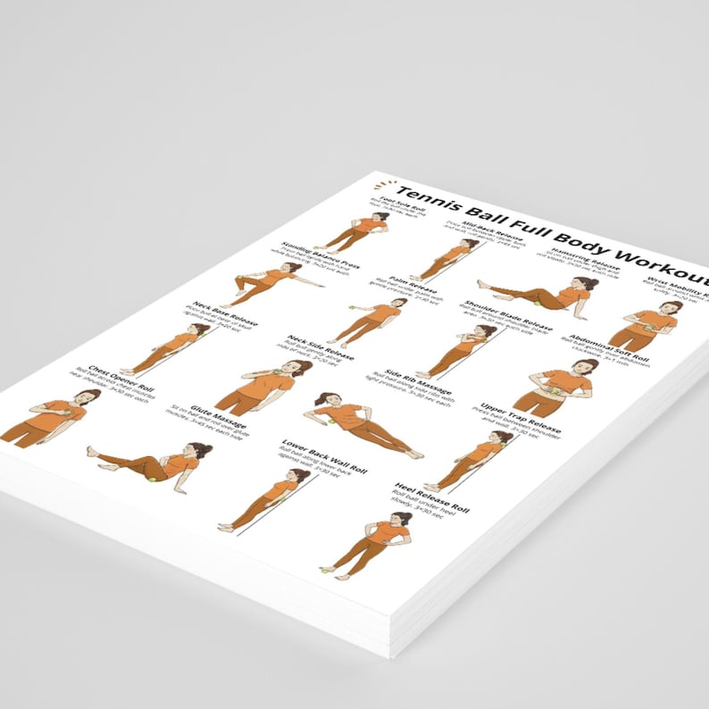 Tennis Ball Full Body Workout Printable, Self Massage With Tennis Ball ...