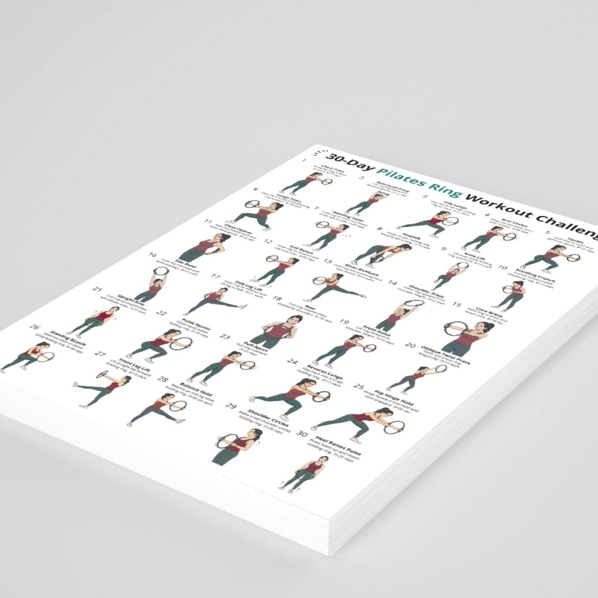 30 Day Pilates Ring Workout Challenge Printable, Pilates Ring Exercises ...
