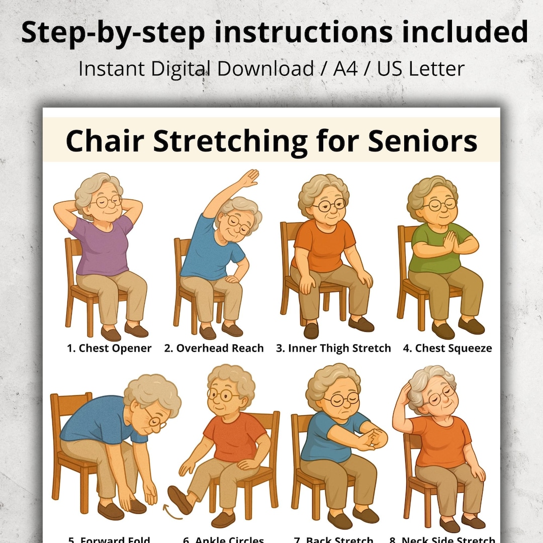 Chair Stretching for Seniors, Low Impact Seated Exercises for Elderly ...