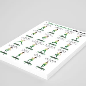 Mini Trampoline Workout Poster, Rebounder Exercise Chart for Home ...