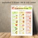 Lactose Free Food List | Dairy Free Diet Chart | Printable No Dairy ...