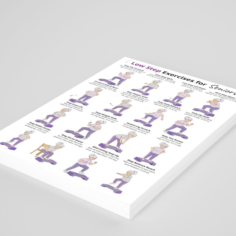 Low Step Exercises for Seniors, Step Platform Exercise, Balance ...