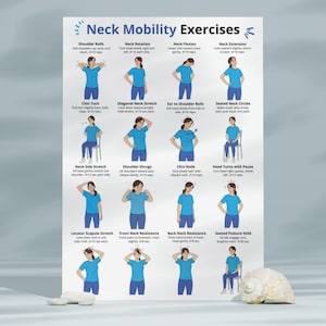Neck and Shoulder Stretch Chart for Seniors & Desk Workers | Gentle ...