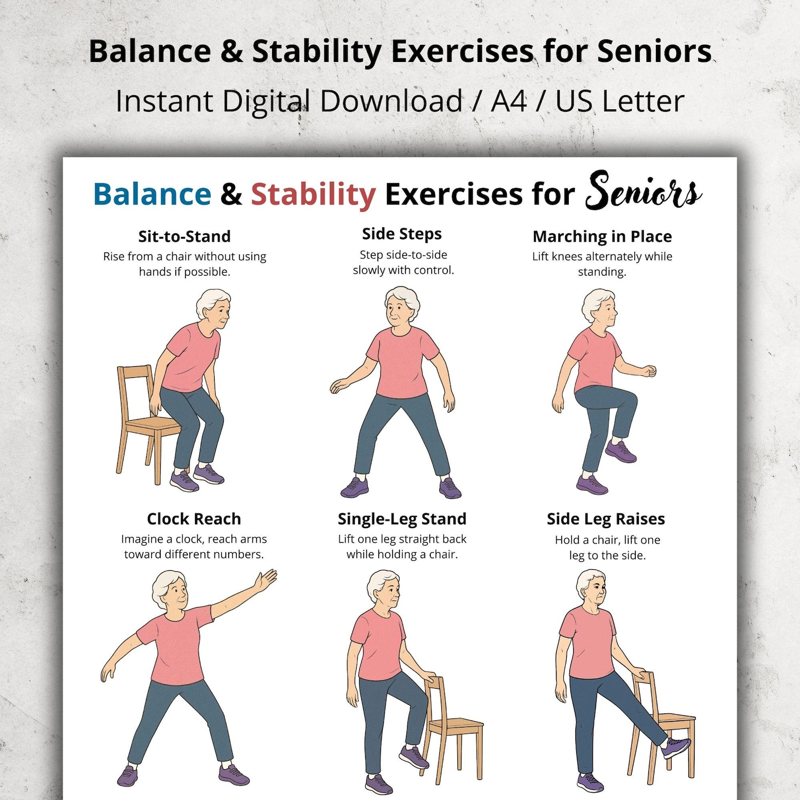Balance & Stability Exercises for Seniors – Gentle Low Impact Workout ...