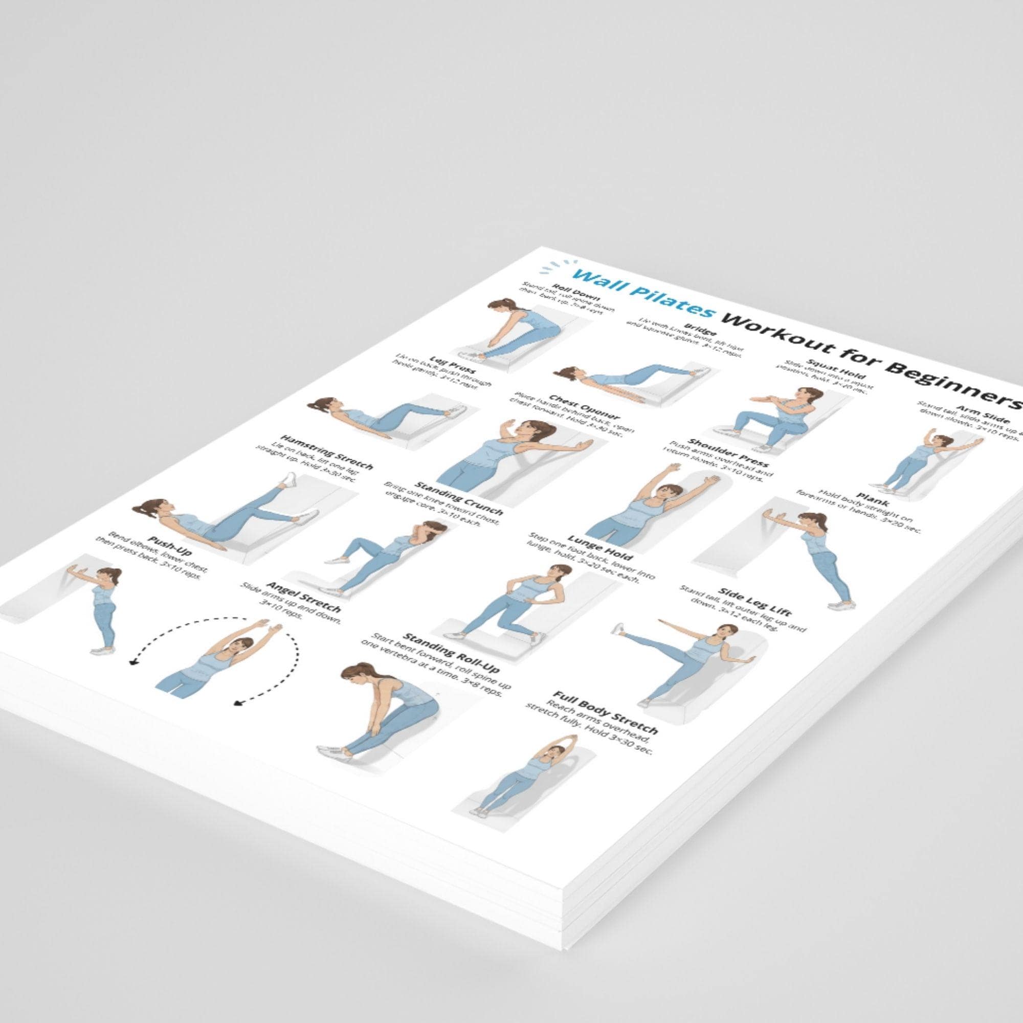 Wall Pilates Workout for Beginners, Full Body Pilates at Home, Standing ...