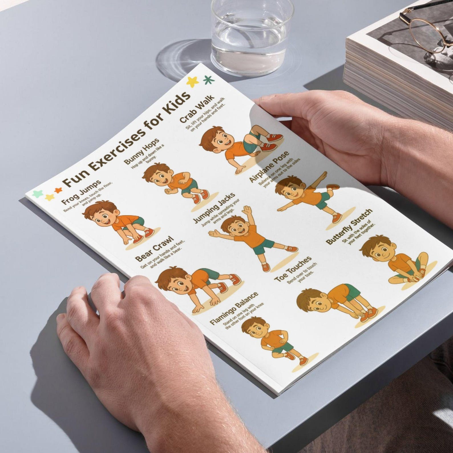 Fun Kids Exercise Chart Printable, Fun Workout Poster for Children ...