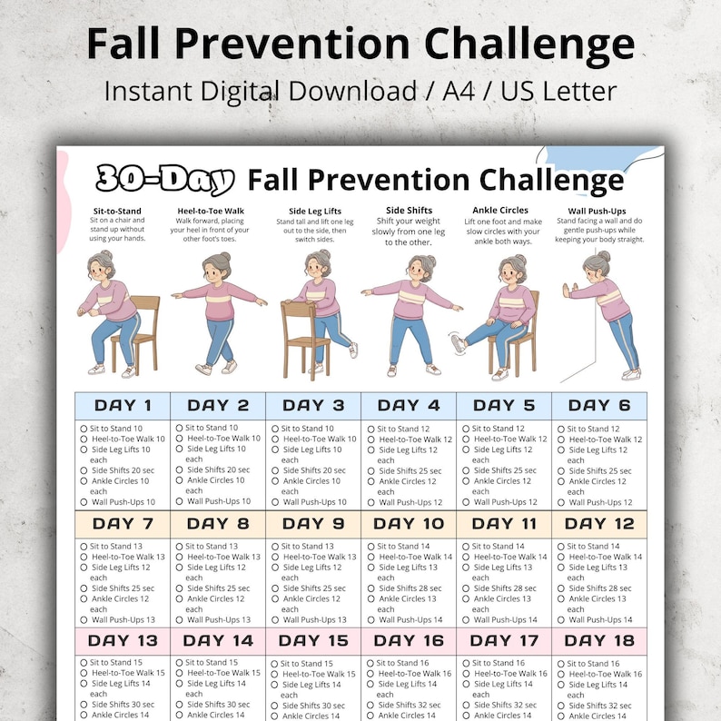 Balance and Stability Challenge for Seniors & Older Adults | 30 Day ...