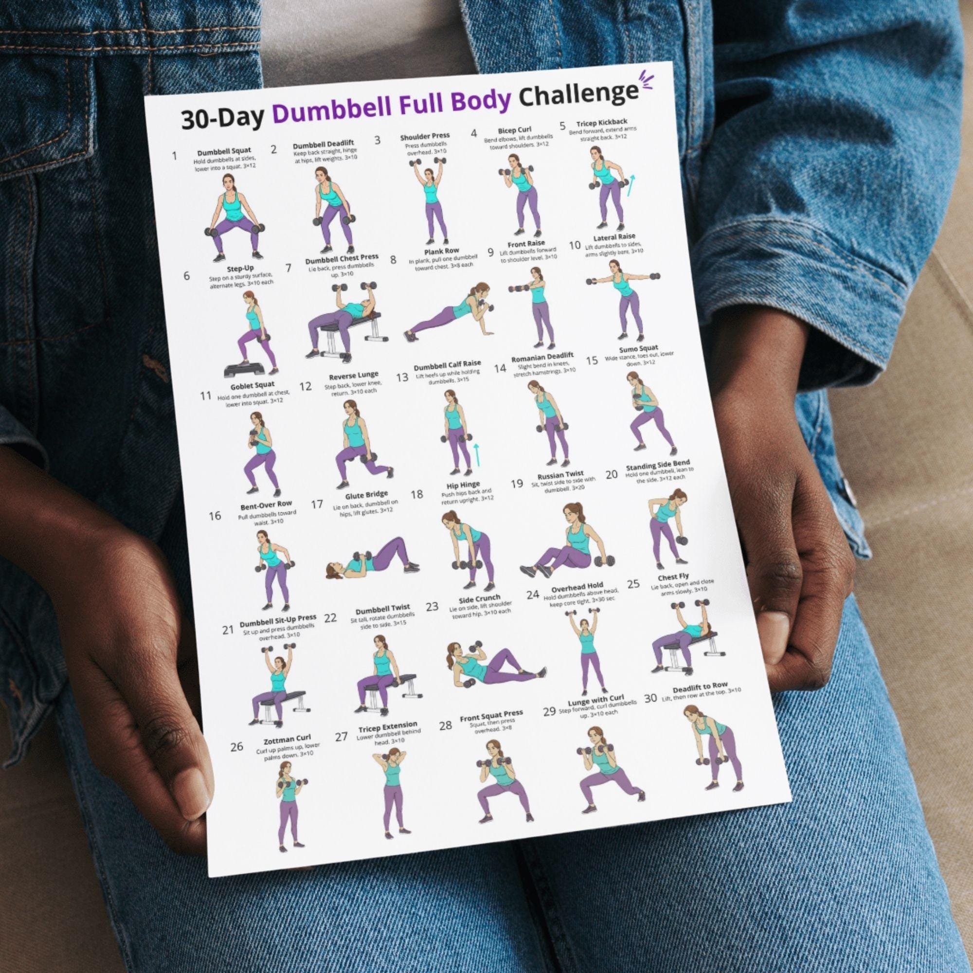30 Day Dumbbell Workout Challenge | Full Body Dumbbell Routine for ...