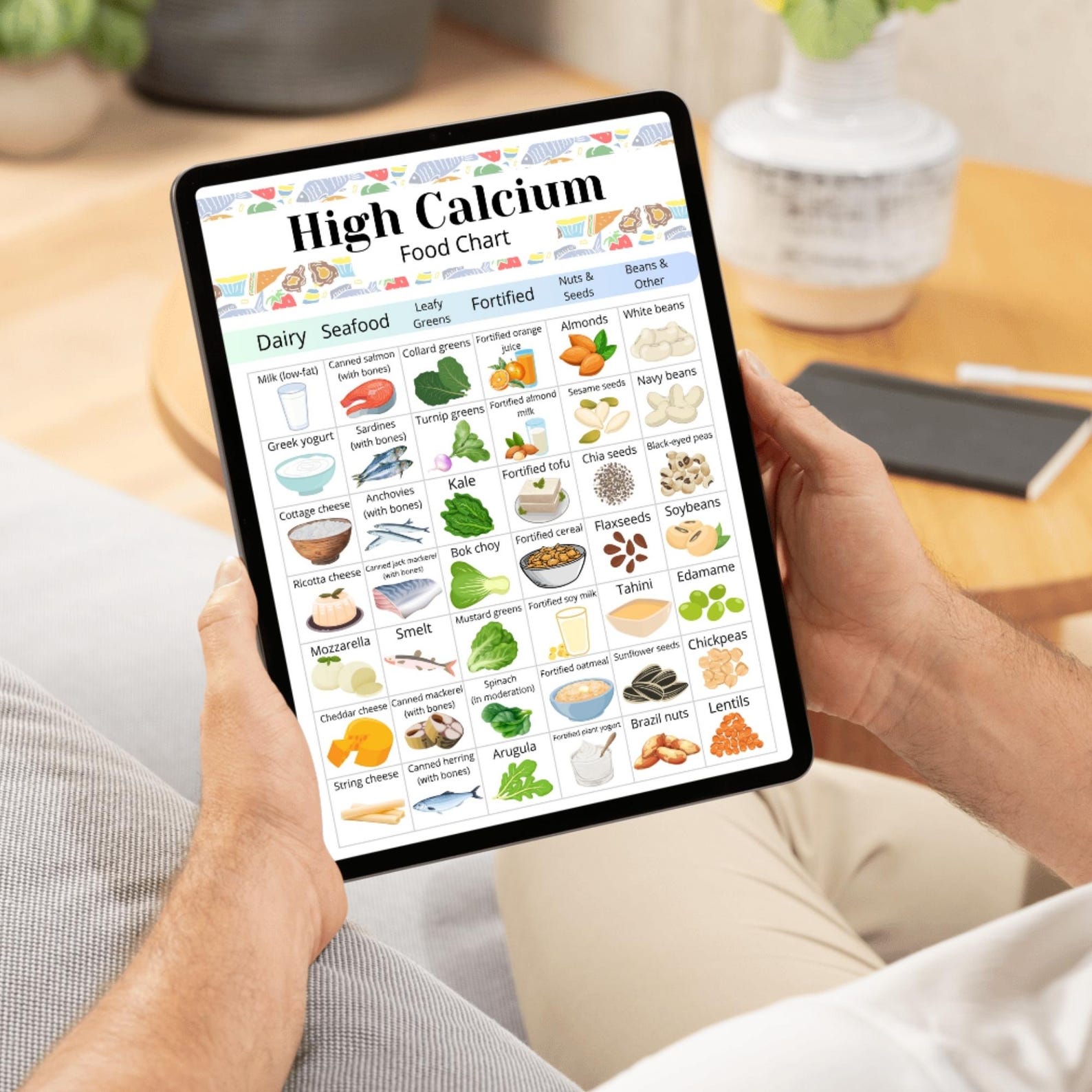 High Calcium Food List, Calcium-rich Food Chart, High Calcium Grocery ...
