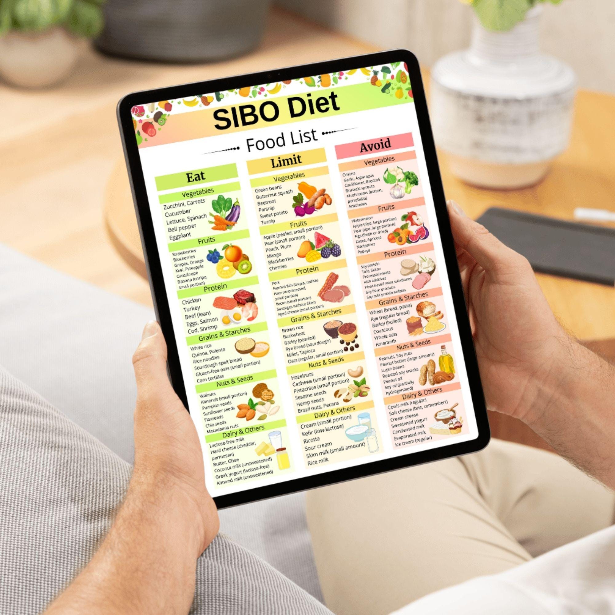 SIBO Diet Food List, Low FODMAP Grocery List, Sibo Food Chart, Sibo ...