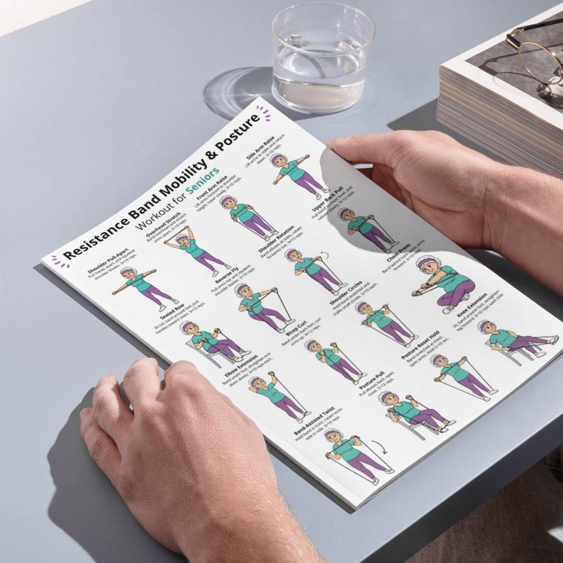 Resistance Band Mobility & Posture Exercises for Seniors Printable ...