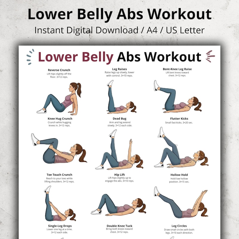 Black and Abs Exercise - Etsy