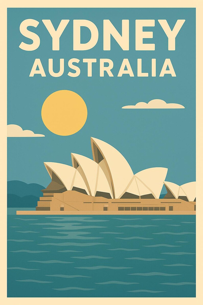 Sydney Opera House Wall Art Printable | Australia Travel Poster ...