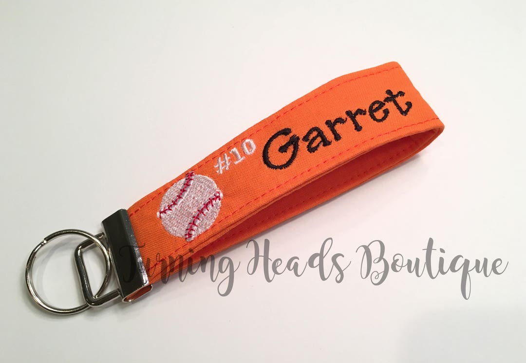 Personalized Baseball Sports Tag / Sports Keychain / Monogrammed Key ...