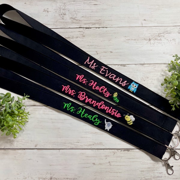 Embroidered Personalized Lanyard - Etsy