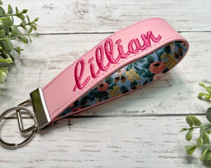 Key Fob Wristlet, Keychain, Key Holder, Fabric Key Fob, Cute Keychain ...