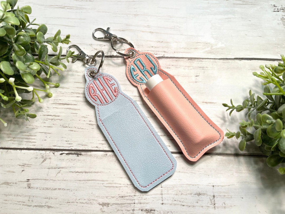 Monogram Chapstick Holder | Lip Balm Case | Personalized Gift for Her ...