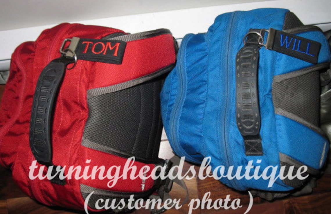 Monogrammed Mini Zipper Pull / Personalized Backpack Tag / - Etsy