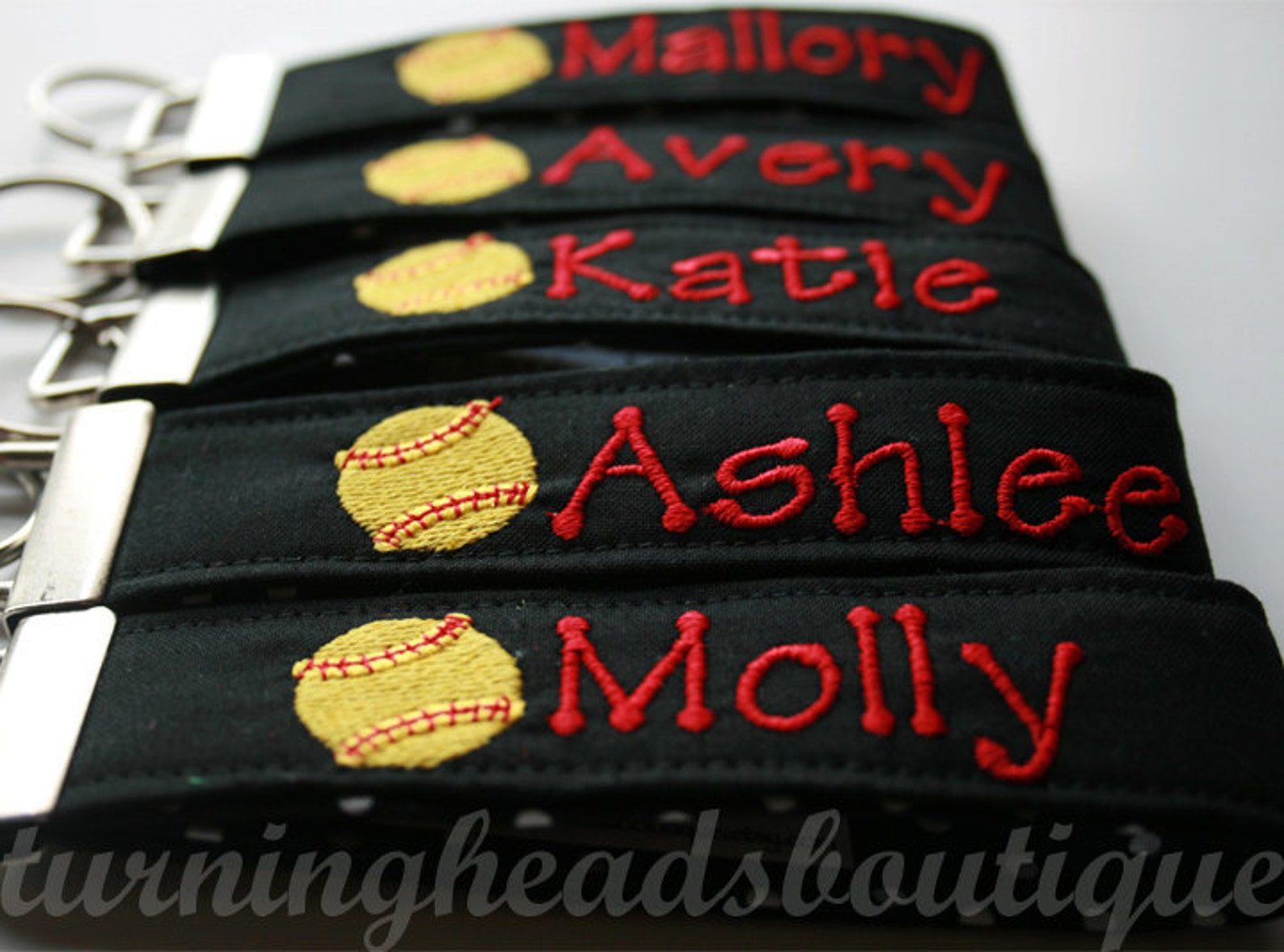 Softball Wristlet Keychain / Sports Key Fob / Personalized Bag | Etsy