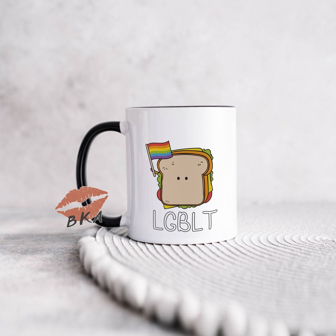 LGBTQ Pride Funny Sandwich Illustration Mug,lgbt Humor Mug Art,lgbtq ...