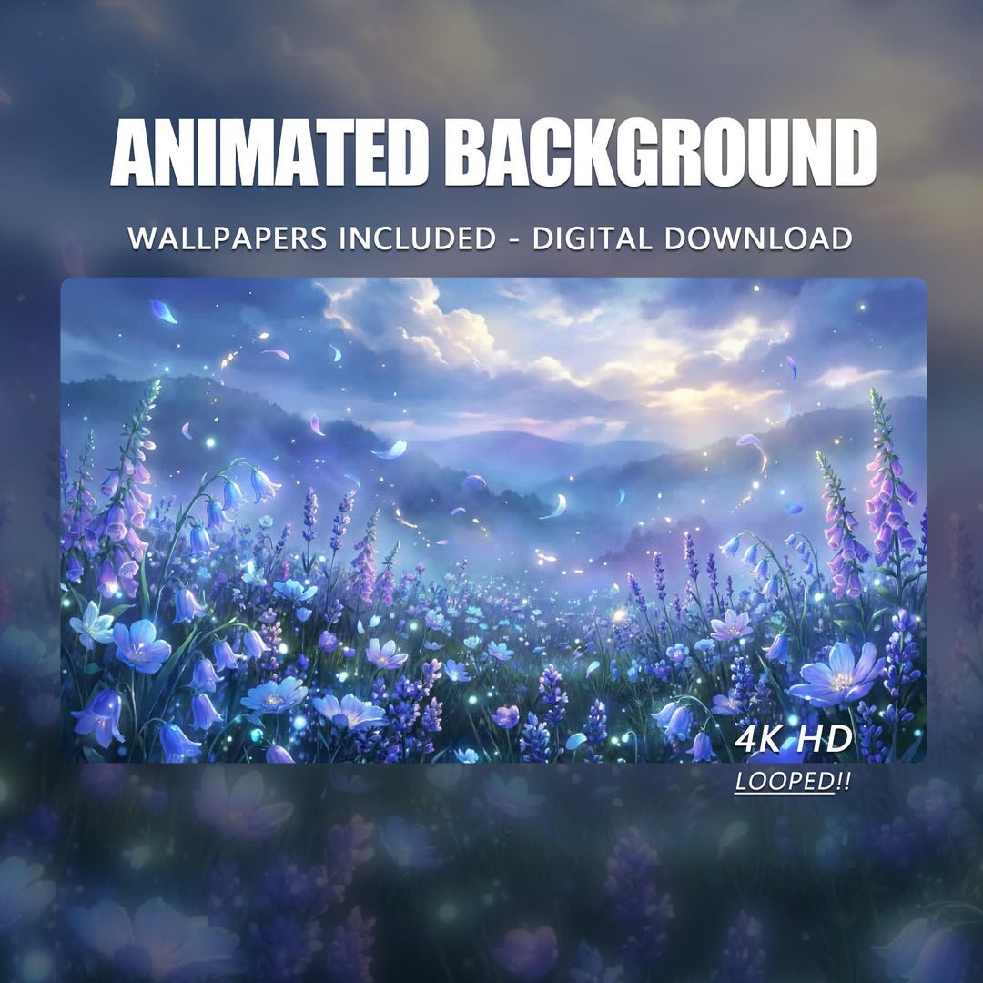 Anime Animated Background, Whispering Blooms Serene, Immersive Field of ...