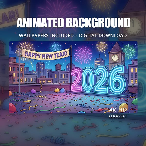 New Year Twitch Scene - Etsy UK