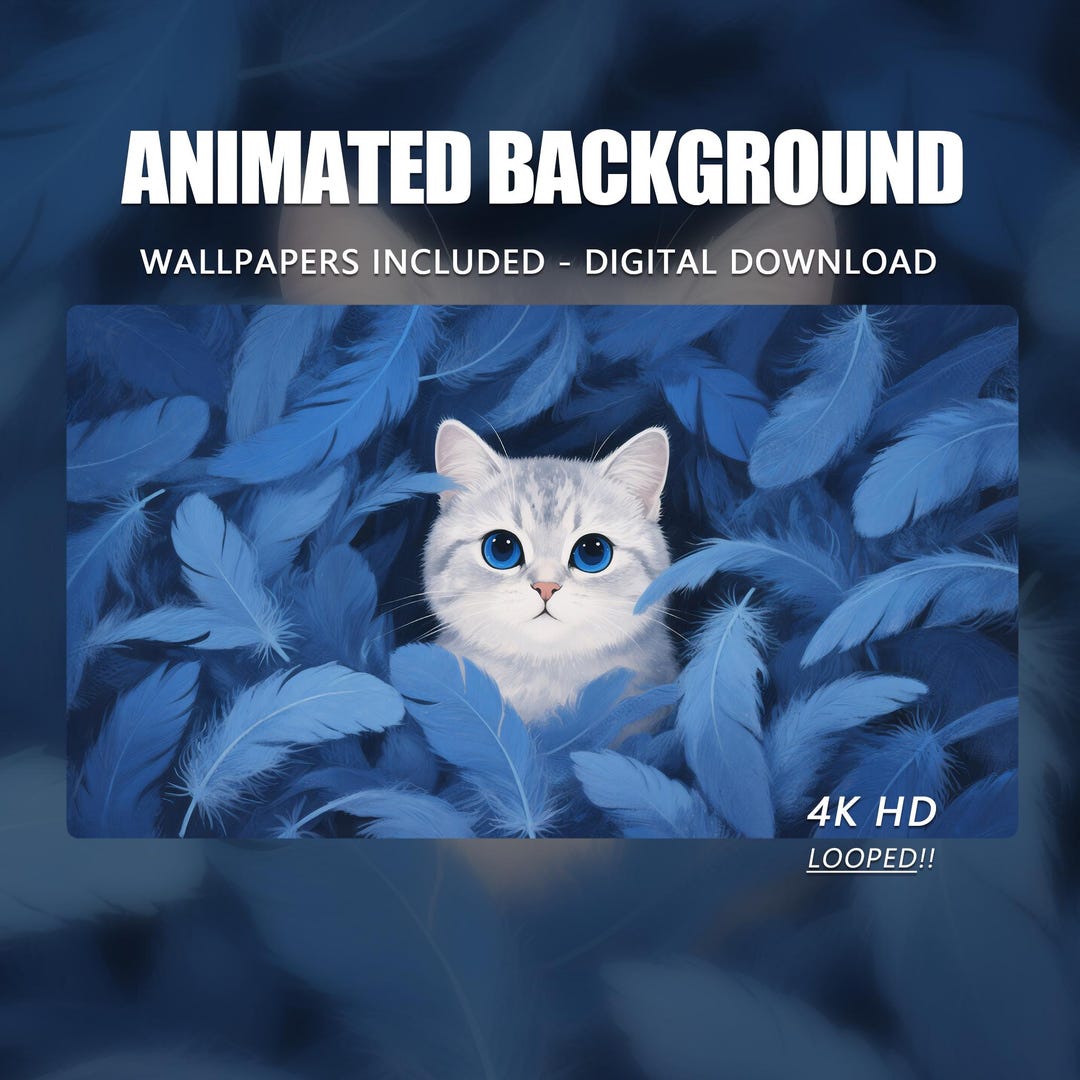 Animated Background, Azure Kitten, Hypnotic Feather Swirl & Glowing ...