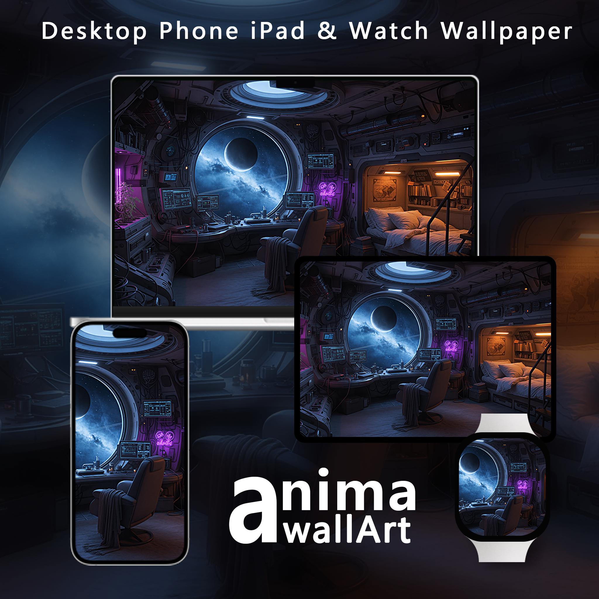 Animated Background, Orbital Observatory Window With Planet Rotation ...
